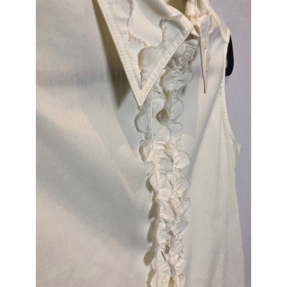 Yves Saint Laurent | Tops | White Sleeveless Button Down Blouse By Ysl ...